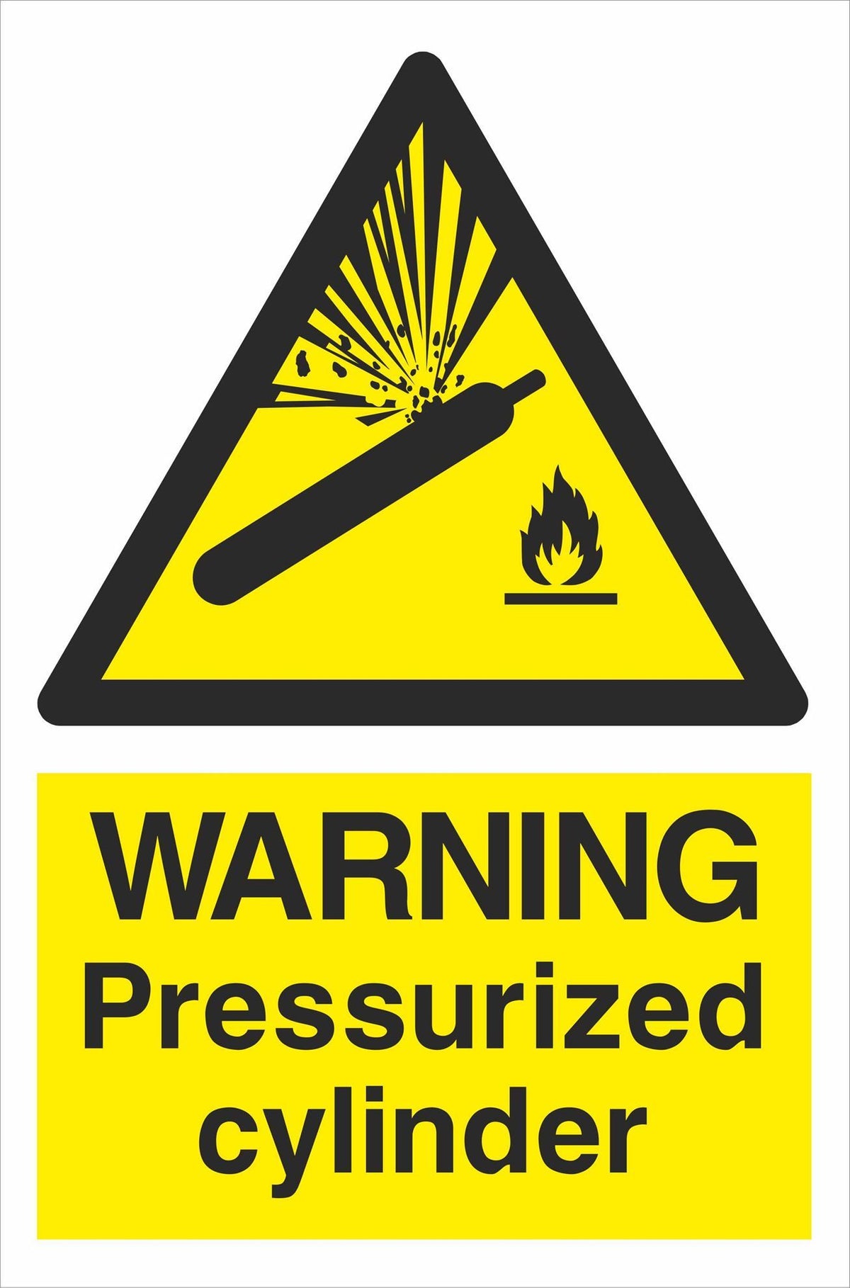 WARNING Pressurized cylinder — Sign Services UK