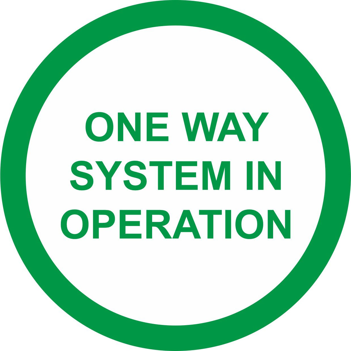 FLOOR STICKER - ONE WAY SYSTEM IN OPERATION - COVID 19 SOCIAL DISTANCI ...