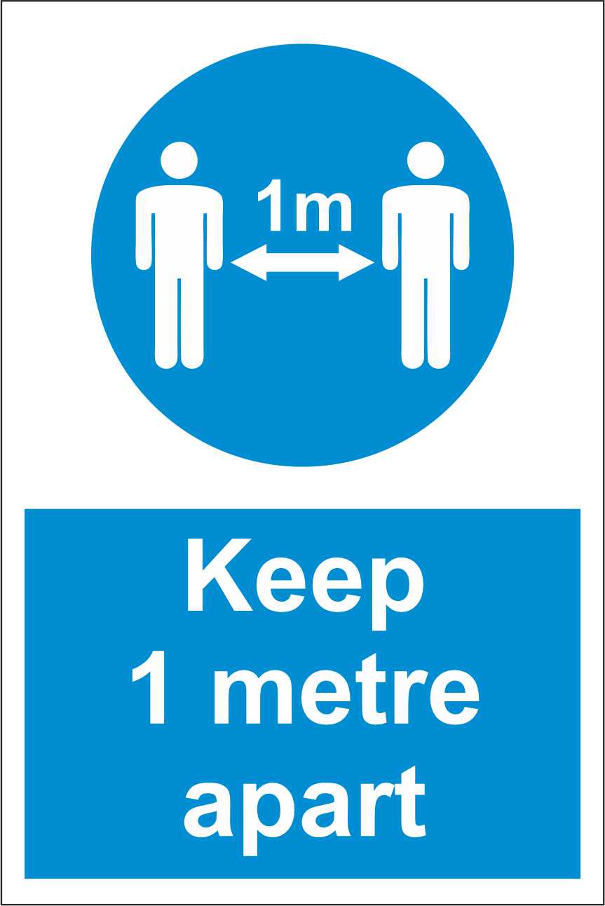 KEEP 1 METRE OR 2 METRES APART - COVID 19 SOCIAL DISTANCING SIGNS ...